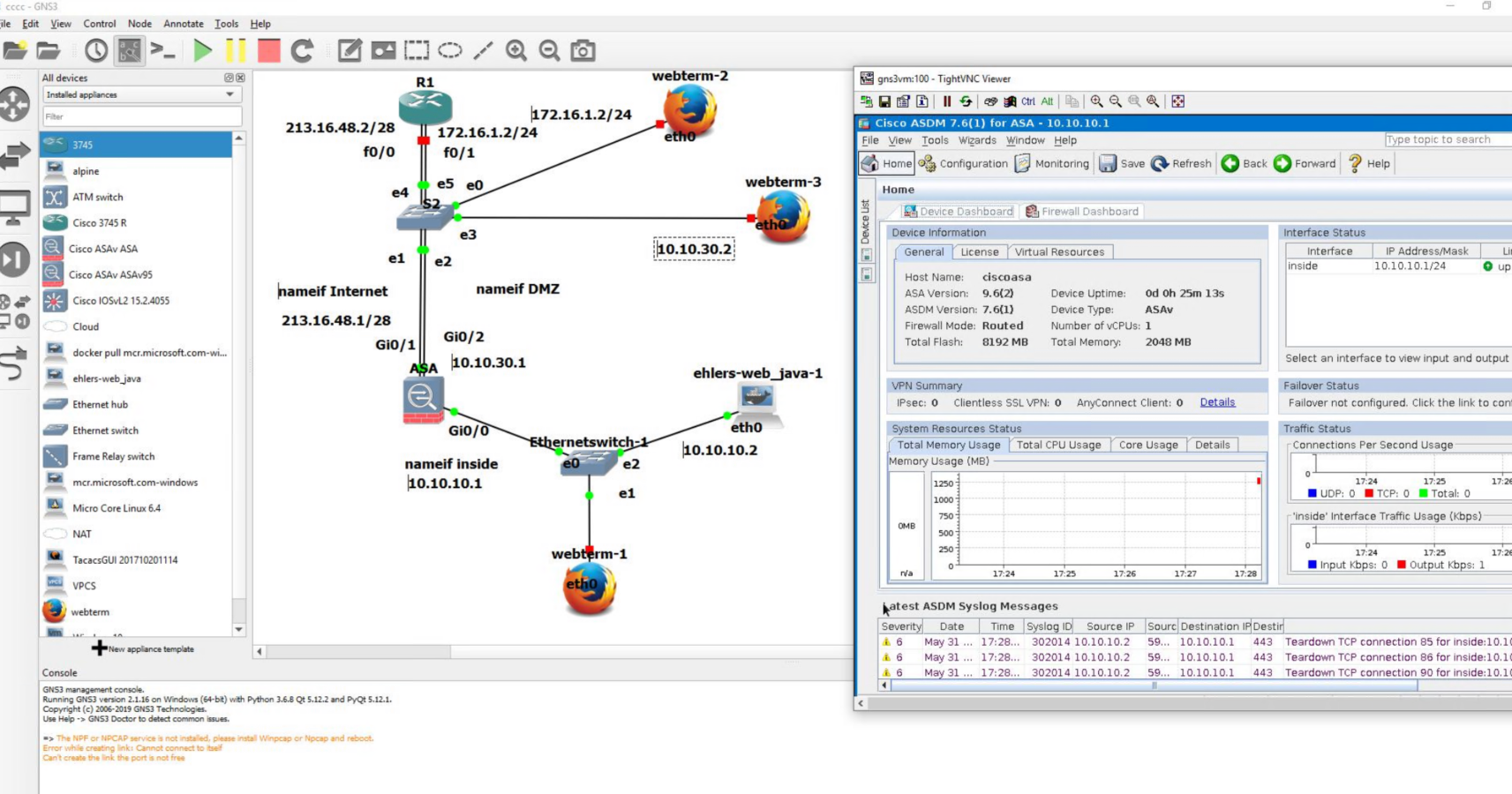 Clientless SSL VPN using ASDM And GNS3 - IINS
